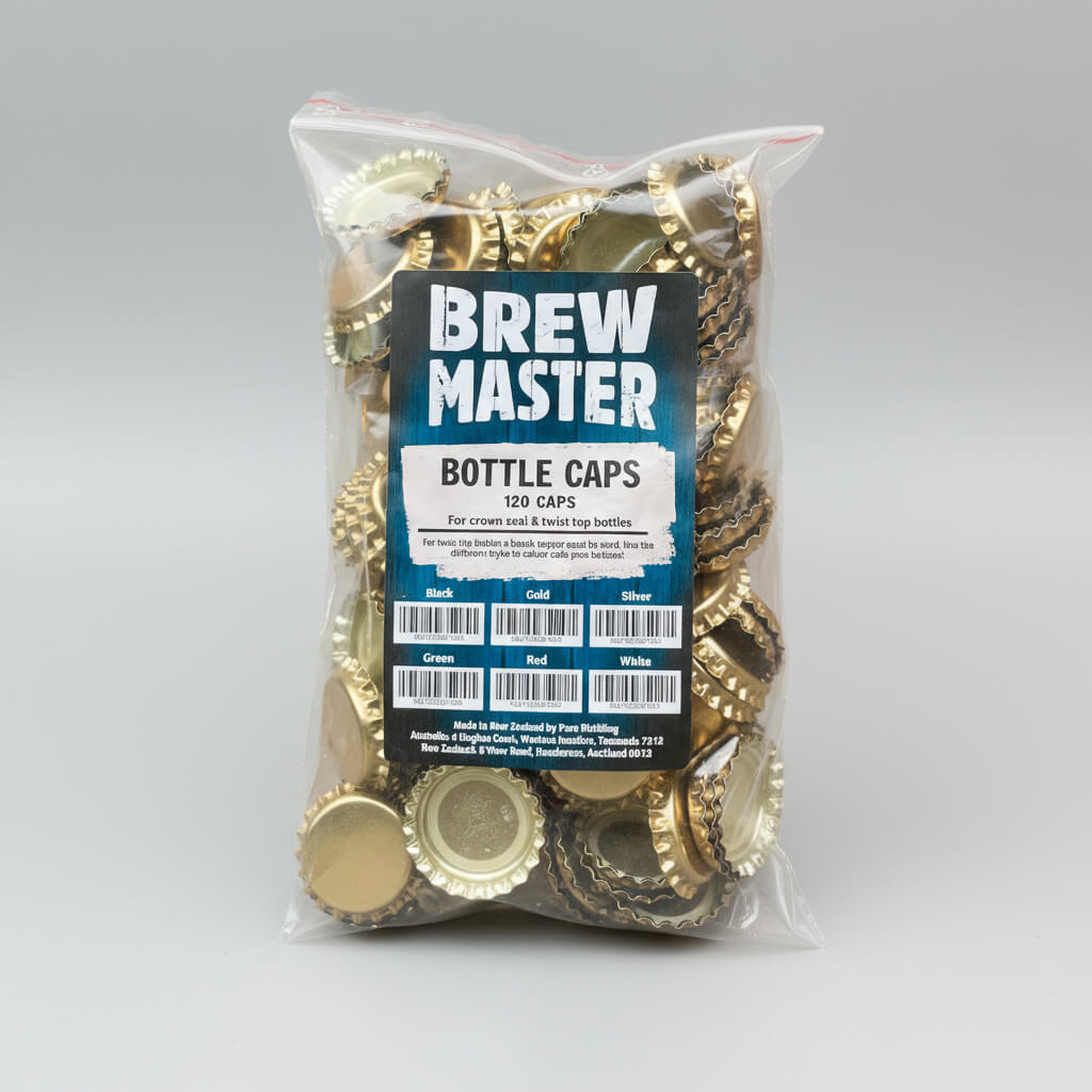 Brew Master Bottle Caps / Crown Seals - Gold - 120 Caps – All Things ...