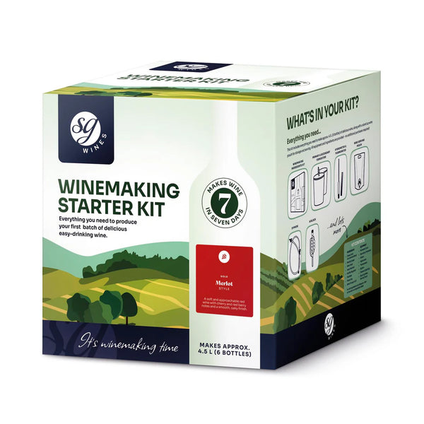 SG Wines Winemaking Starter Kit - 4.5L (6 Bottles) – Merlot - All ...